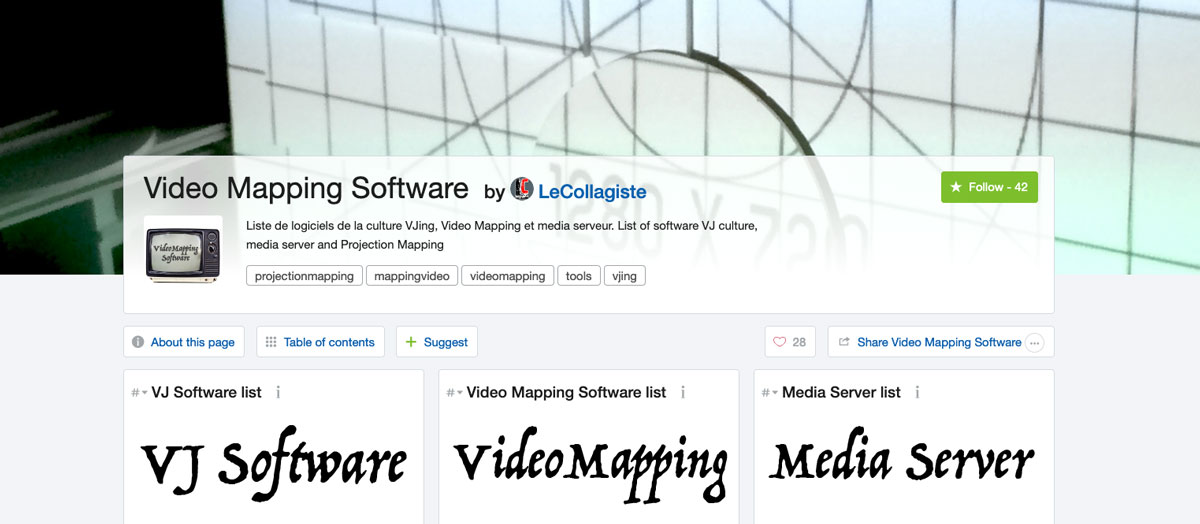 260 liens sur VideoMapping Software, liste de liens collaborative